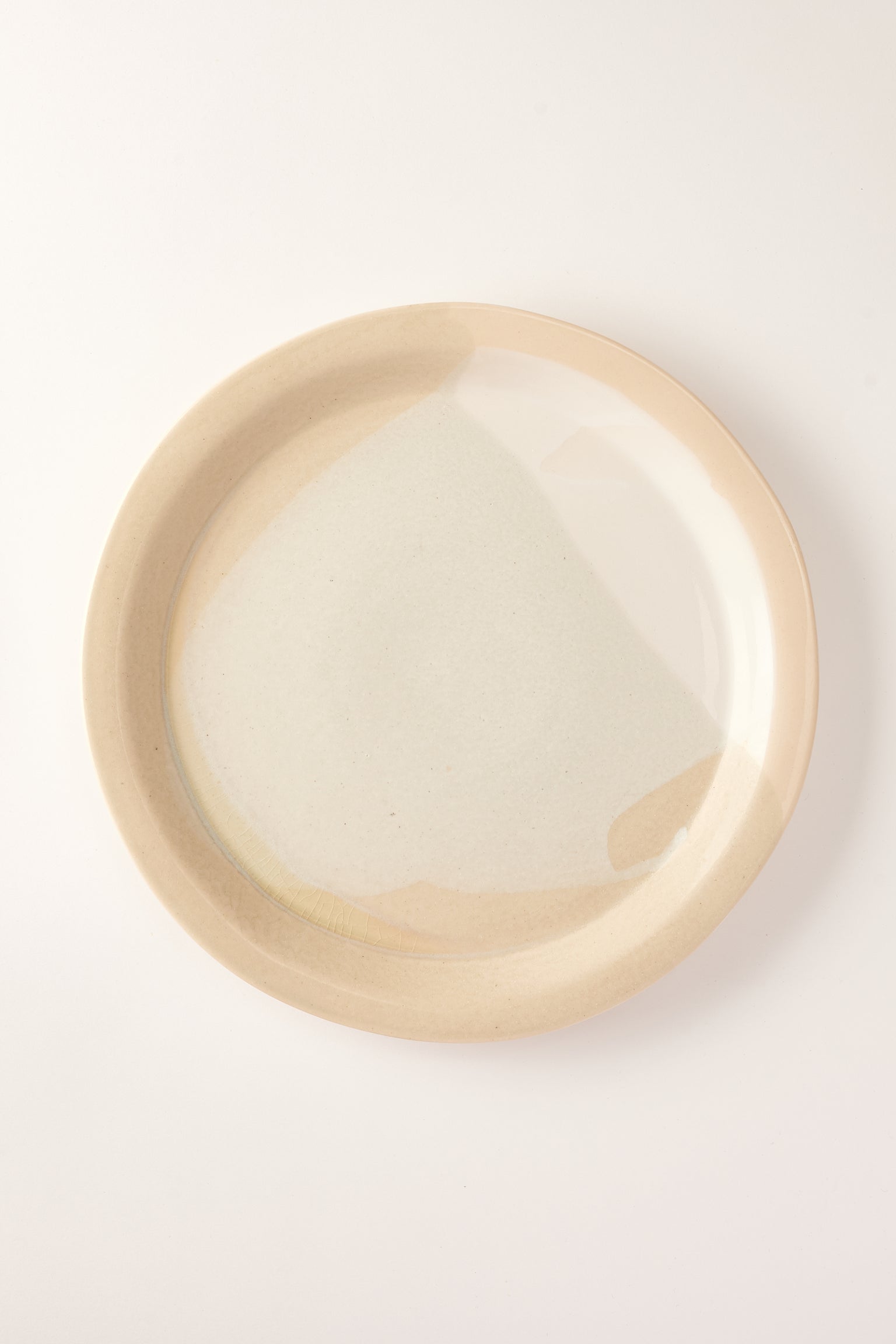 Cream & Sage Green Ceramic Dinner Plate | Rentrayage