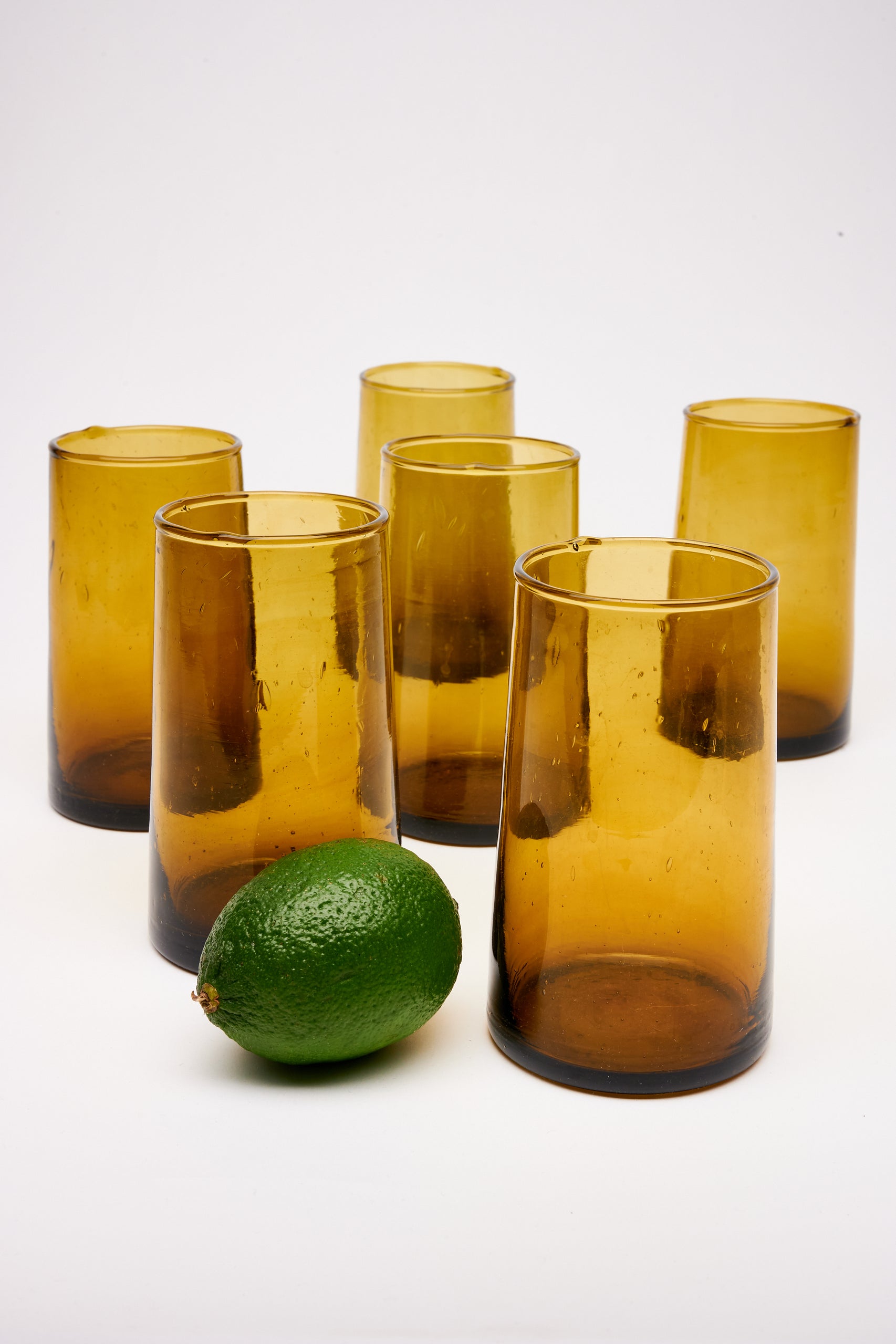 Multicolor Recycled Glass Tall Drinking Glasses | Rentrayage