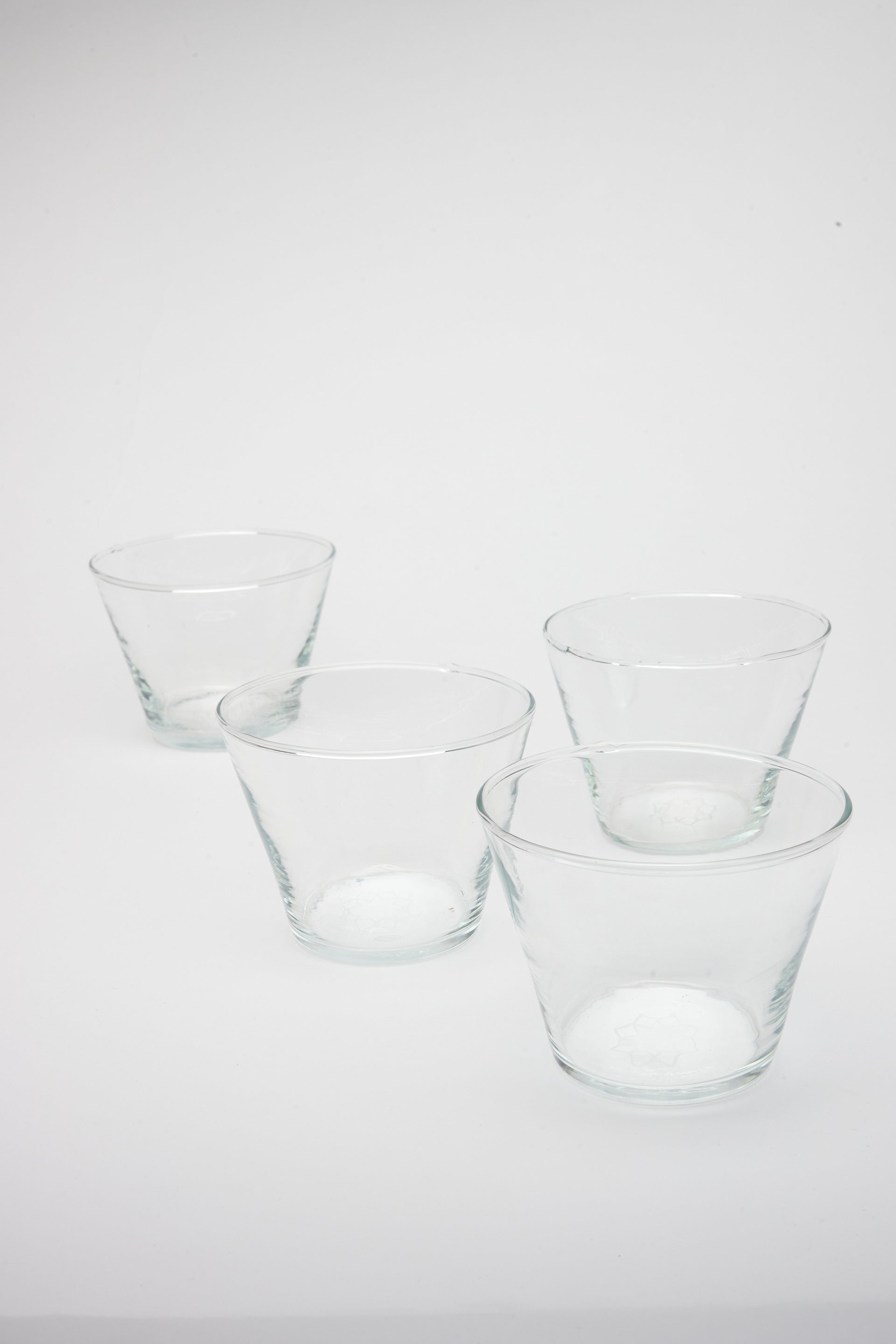 Clear Recycled Glass Short Drinking Glasses | Rentrayage