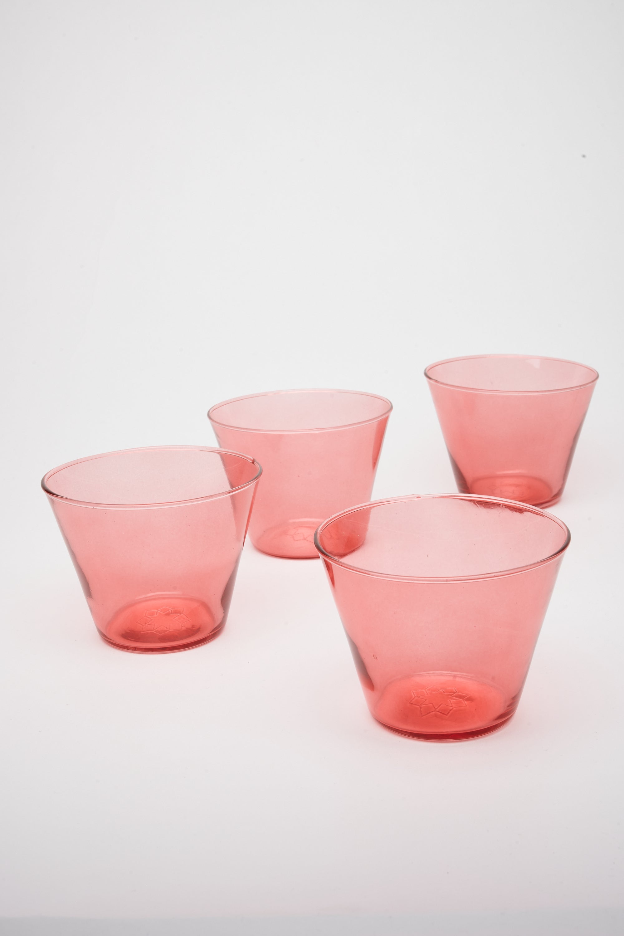 Peony Pink Recycled Glass Short Drinking Glasses | Rentrayage