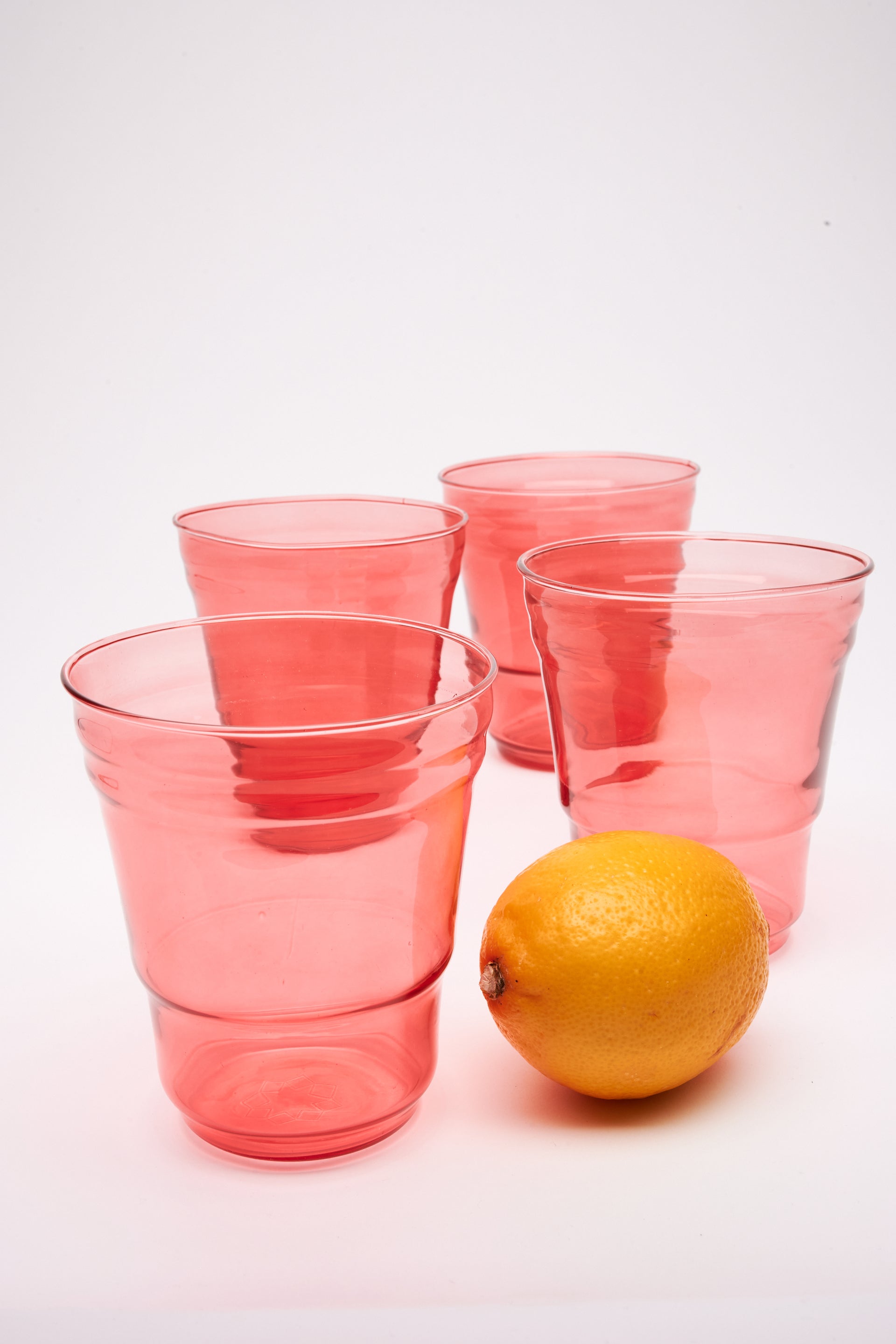 Peony Pink Recycled Glass Tall Drinking Glasses | Rentrayage