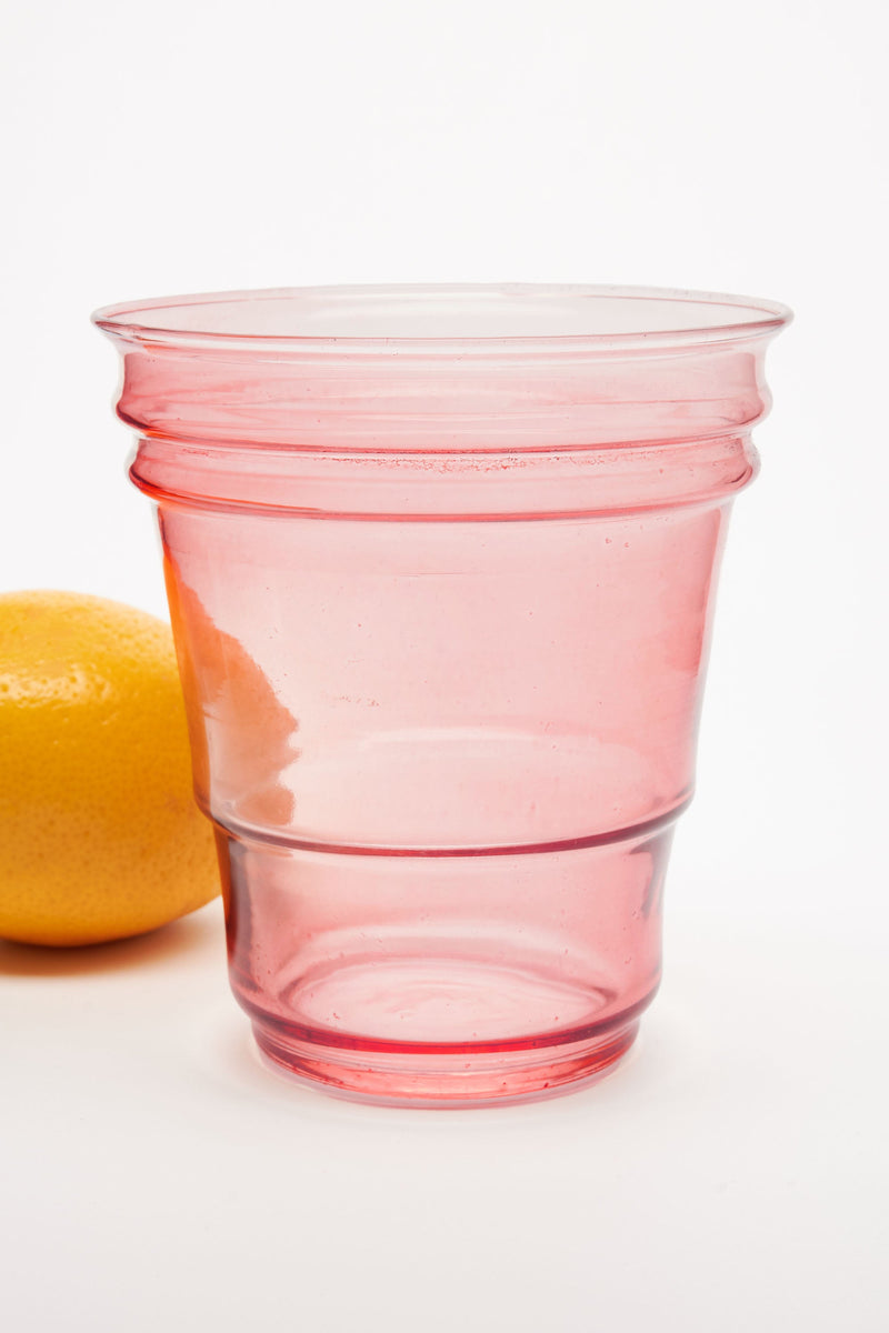 Peony Pink Recycled Glass Tall Drinking Glasses | Rentrayage