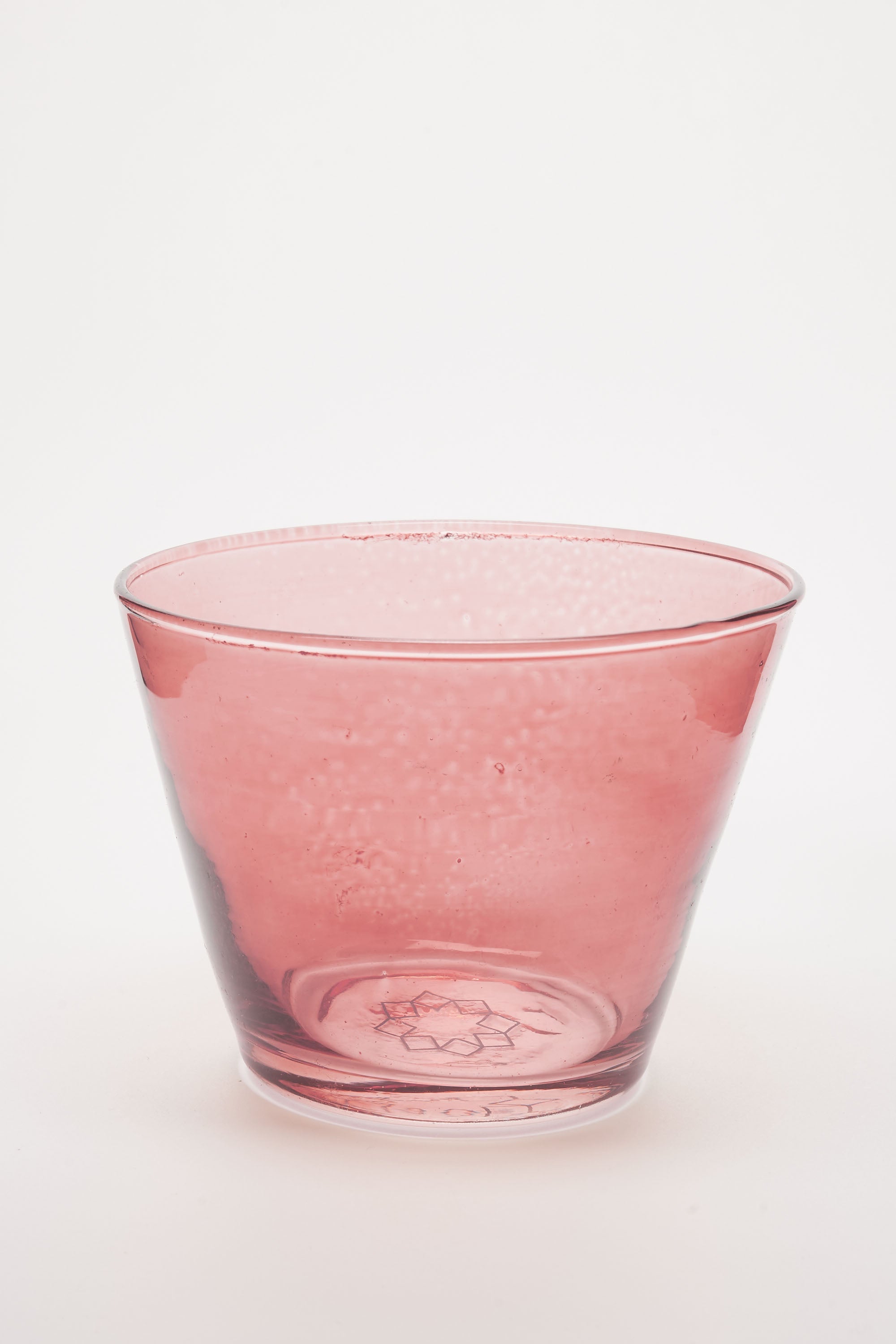 Peony Pink Recycled Glass Short Drinking Glasses | Rentrayage