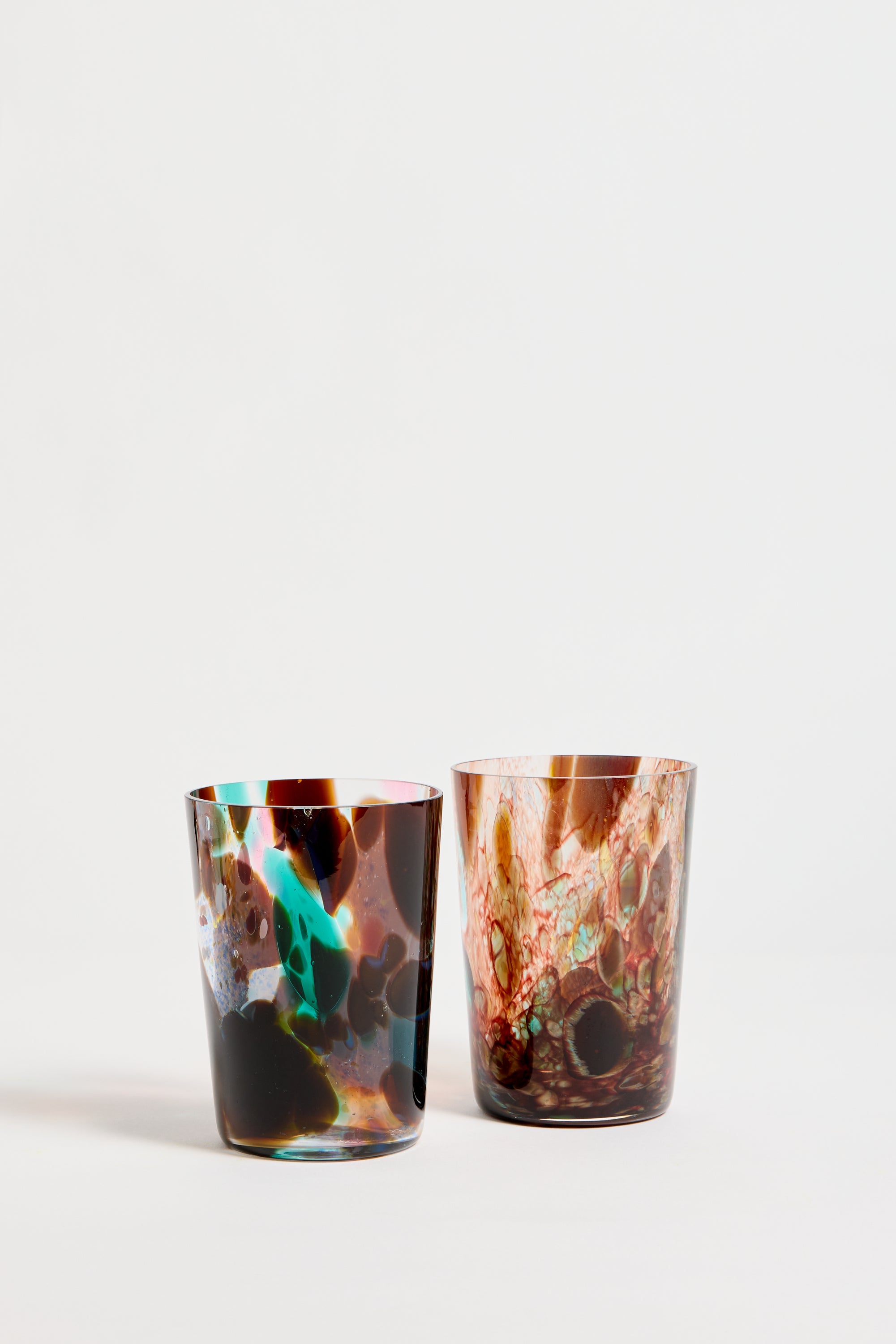 Spanish Hand-blown Crystal Glasses set of 2 in Tortuga Crema – Rentrayage
